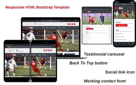 Football Templates Responsive Html Bootstrap Template