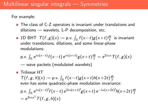 On Twisted Paraproducts And Some Other Multilinear Singular Integrals Ppt