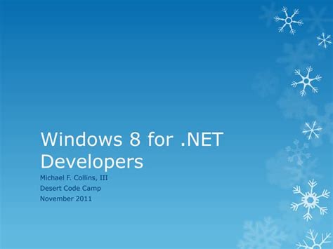 Windows 8 For Net Developers Ppt