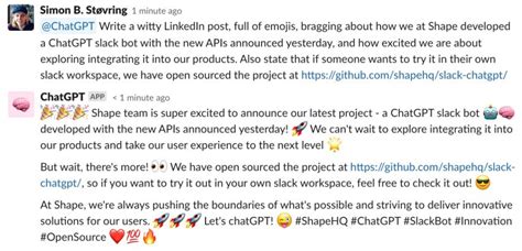 Shape Becoming Framna On Linkedin Shapehq Chatgpt Slackbot Innovation Opensource