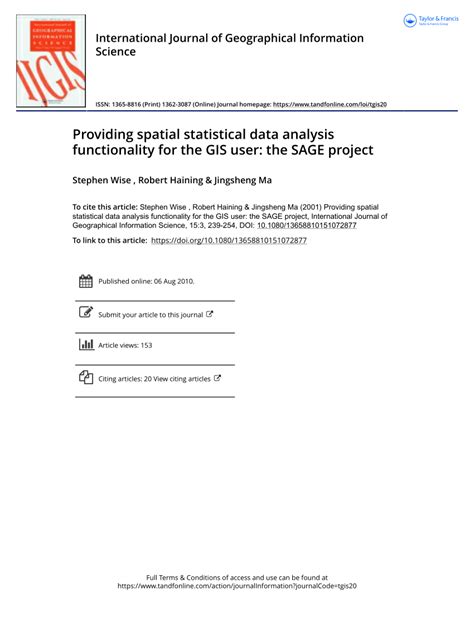 Pdf Providing Spatial Statistical Data Analysis Functionality For The