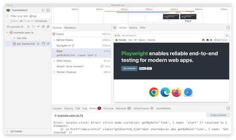 运行和调试测试 Playwright Playwright 测试框架
