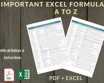 Microsoft Excel Functions | Printable Excel Cheat Sheet | Workbook Productivity | Excel Formulas ...