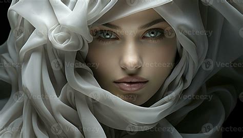 Ai Generated Beautiful Woman With Brown Hair Looking At Camera