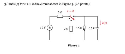 solved find i t for t 0 in the circuit shown in figure 3