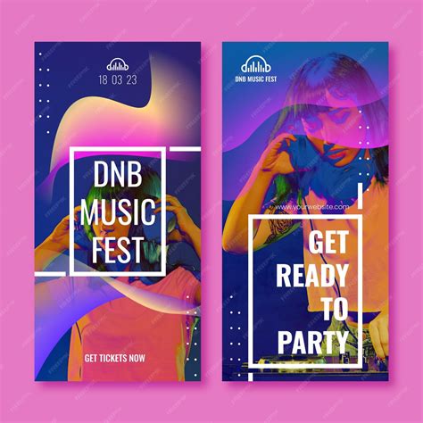 음악 축제 세로 배너 서식 파일 무료 벡터