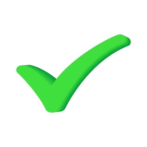 Download Correct Tick Green 3d Sign Isolated Vector Illustration For