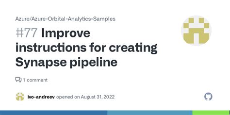 Improve Instructions For Creating Synapse Pipeline · Issue 77 · Azure