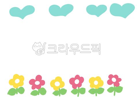 테두리 꽃 구름 하트 프레임 사진이미지일러스트캘리그라피 냐옹친구작가
