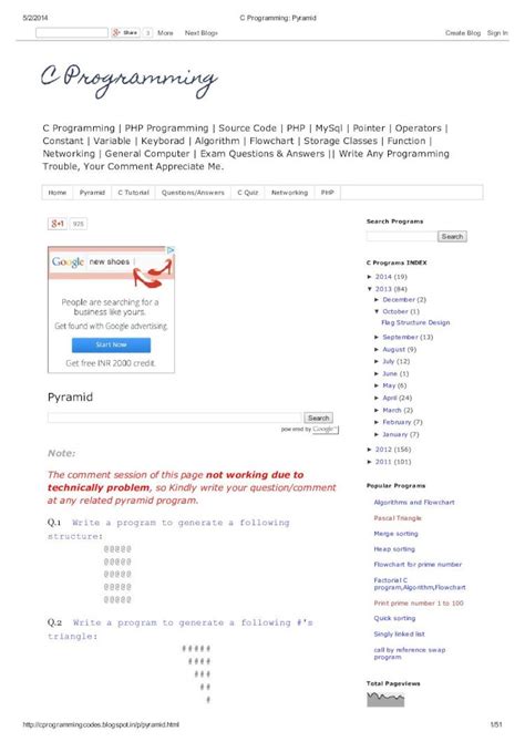 Pdf C Programming Pyramid Dokumentips