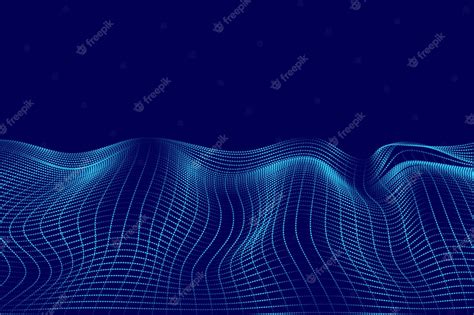 Premium Vector Digital Technology Wave Abstract Background With Dots