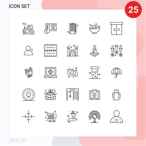 25 Thematic Vector Lines And Editable Symbols Of Decor Egg Hardware Easter Bowl Editable Vector