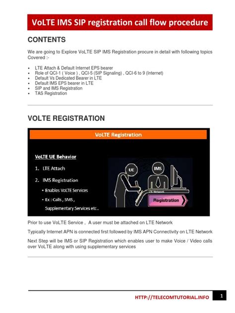 Volte Ims Sip Registration Call Flow Procedure | PDF | Ip Multimedia Subsystem | Session ...
