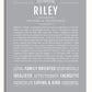 Riley Personalized Name Meaning Art Prints Name Stories