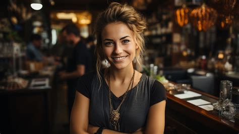 Premium Photo Beautiful Young Girl In A Restaurant