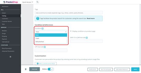 Php Prestashop 17 How To Add Or Edit Product Condition Stack Overflow