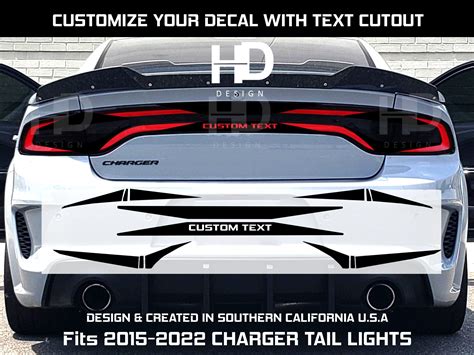 Hdusa V14 Custom Text Tail Light Race Track Center Decal Overlay Vinyl