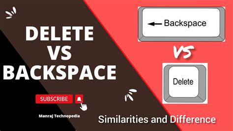 delete vs backspace key similarities and difference between delete