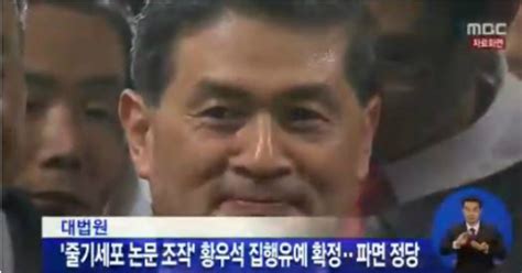 줄기세포 논문 조작 황우석 집행유예 2년 선고 확정