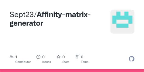 Github Sept23 Affinity Matrix Generator