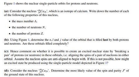 Solved Figure 1 Shows The Nuclear Single Particle Orbits For