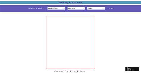 Rittik Kumar19sorting Visualizer Application Codesandbox