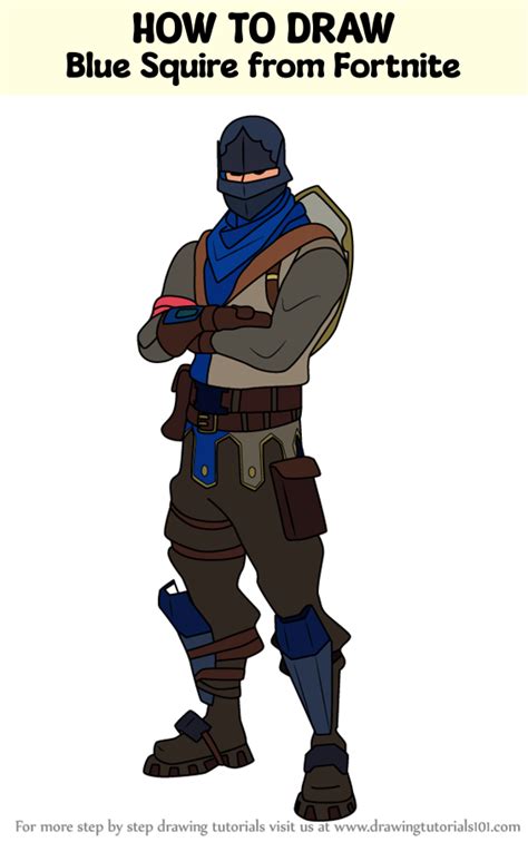 How To Draw Blue Squire From Fortnite Fortnite Step By Step