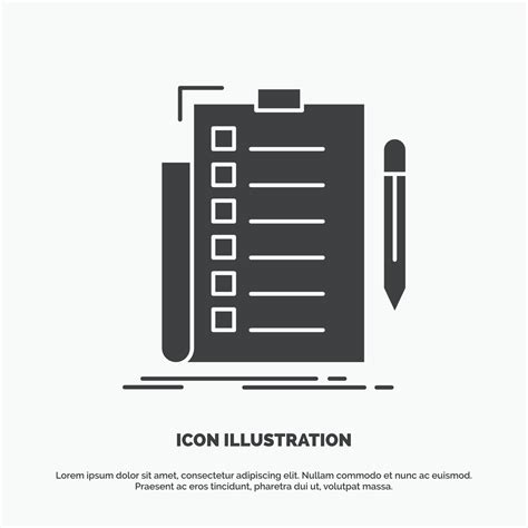 Expertise Checklist Check List Document Icon Glyph Vector Gray Symbol For Ui And Ux