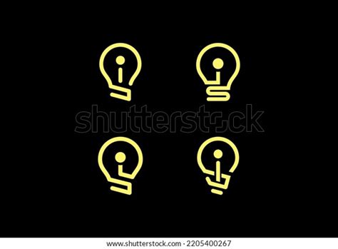 Icon Set Light Bulb Monoline Design Stock Vector Royalty Free