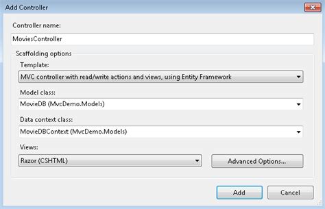 C Add Controller Error Unable To Retrieve Metadata Stack Overflow