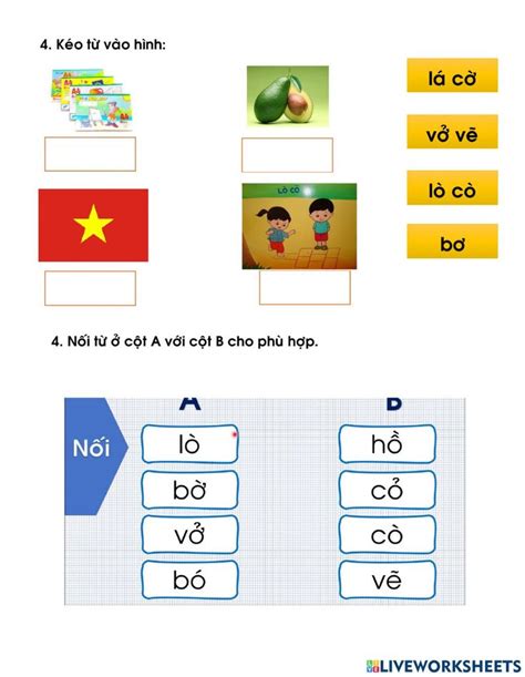 Bài ôn tập c o ô ơ worksheet Phiếu bài tập Học đánh vần Luyện trí nhớ