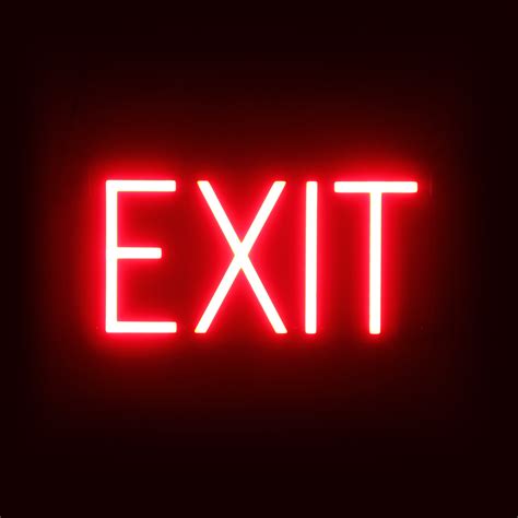 Glow In The Dark Safety Sign Exit 12 X 8 Red Bundle Of 10 Each