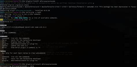 Salesforcedx Cli Sfdx Helloorg Plugin Not Available When Installed