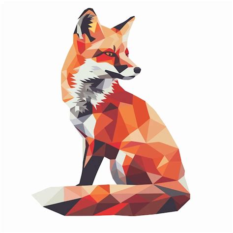 Geometric Fox Clipart Isolated On White Background Premium Ai