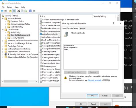 Issue With Properties Tab In Local Security Policy On Windows Server