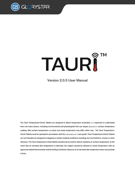 Tauri User Manual Pdf Thermography Tablet Computer
