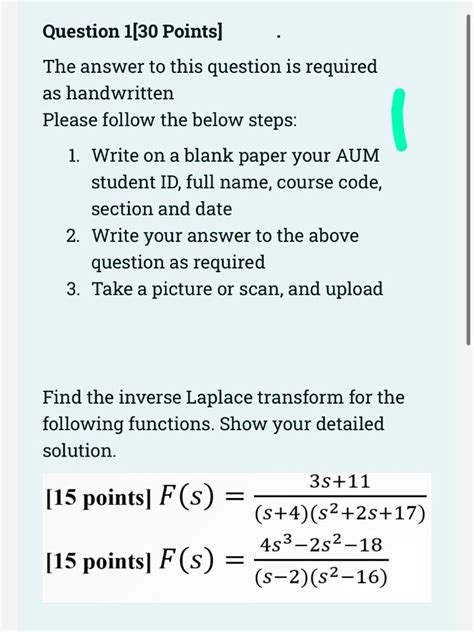 Solved Question 1 30 Points The Answer To This Question Is