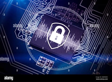 Graphic Symbol Of A Lock On A Computer Circuit Board Computer Security System Cyber Security