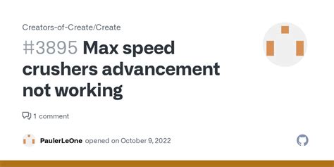 Max Speed Crushers Advancement Not Working · Issue 3895 · Creators Of
