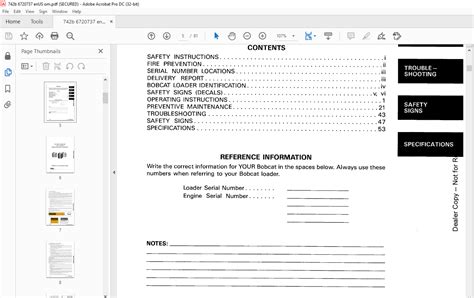 Bobcat 742b Loader Operation And Maintenance Manual 6720737