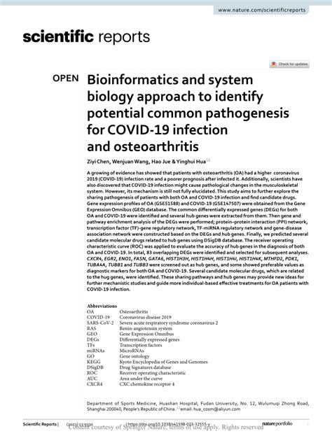 Pdf Bioinformatics And System Biology Approach To Identify Potential