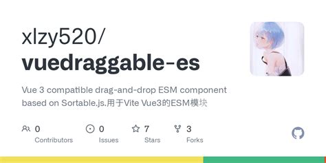 Github Xlzy520vuedraggable Es Vue 3 Compatible Drag And Drop Esm