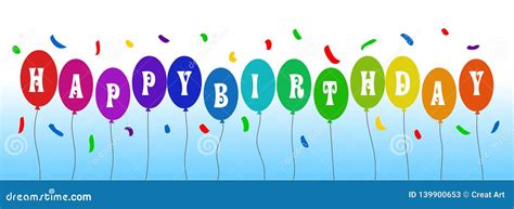 Happy Birthday Vector Bannerheaderhappy Birthday Balloon Stock
