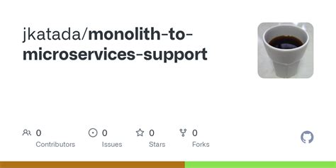 Github Jkatadamonolith To Microservices Support