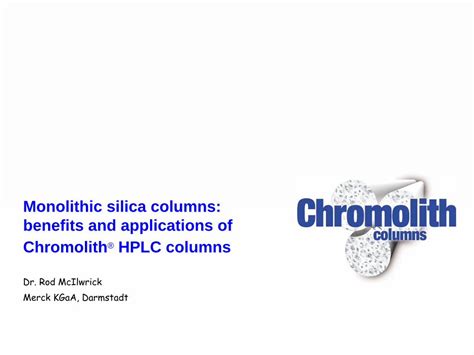 Pdf Monolithic Silica Columns Benefits And Silica Columns Benefits And Applications Of