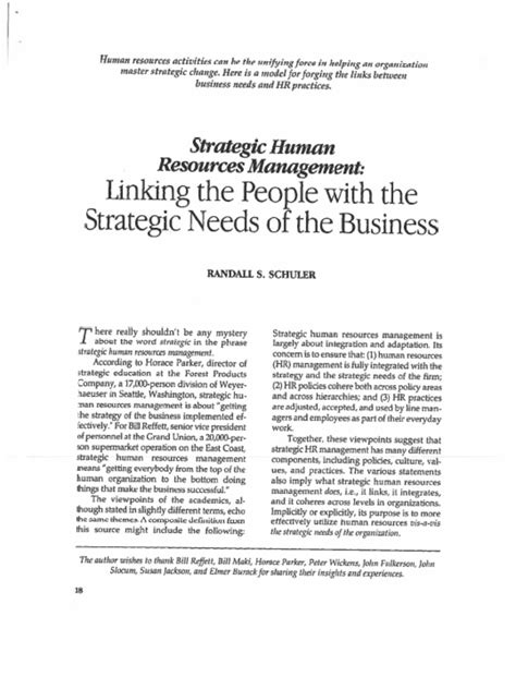 Strategic Hr For 5 P Model Pdf