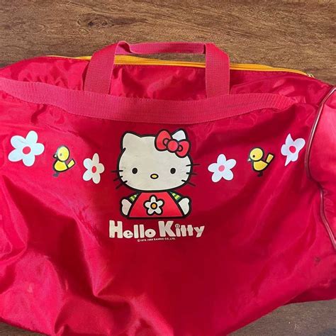 Vintage 1998 Hello Kitty Duffle Bag Red Yellow Travel… Gem