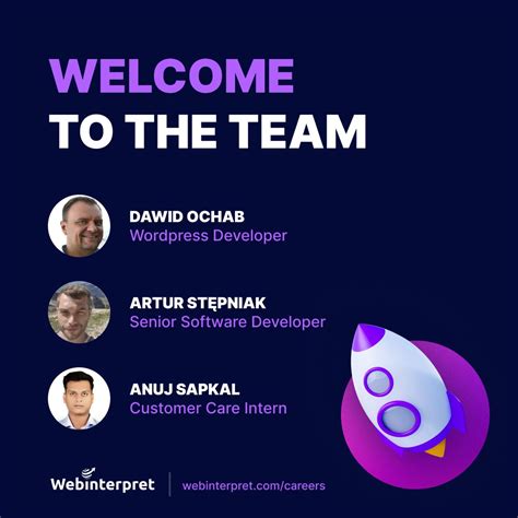 Webinterpret Welcometotheteam Beginnings Welcomeaboard Teamgrowth Webinterpret