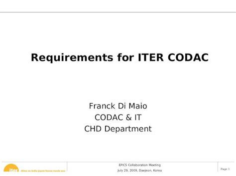 Ppt Requirements For Iter Codac Dokumen Tips