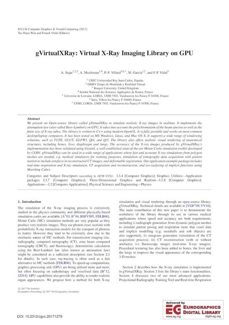 Pdf Gvirtualxray Virtual X Ray Imaging Library On Gpu Monte Carlo Mc Simulation Methods